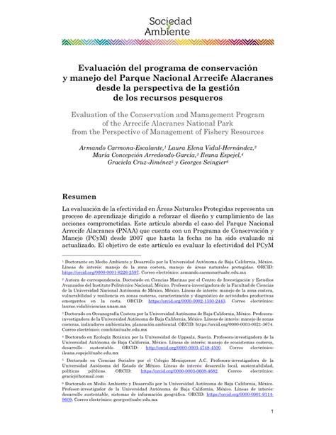 Pdf Evaluación Del Programa De Conservación Y Manejo Del Parque