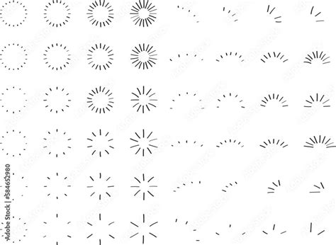 イラスト素材：手書き シンプルなサンバースト・スターバースト・ベクター・太陽のシンボル เวกเตอร์สต็อก Adobe Stock
