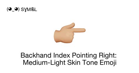 Backhand Index Pointing Right Medium Light Skin Tone Emoji