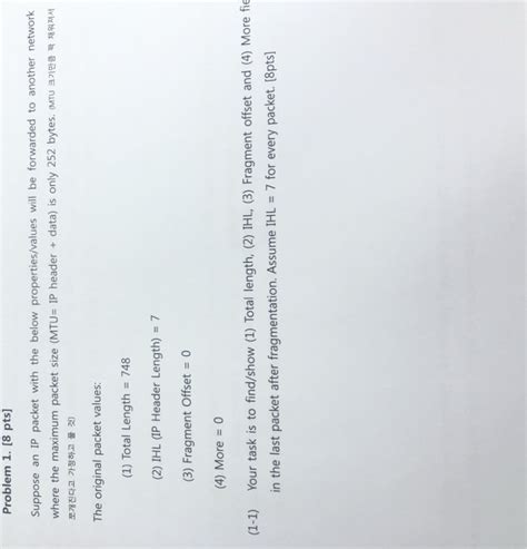 Problem 1 8 Pts Suppose An IP Packet With The Chegg Com
