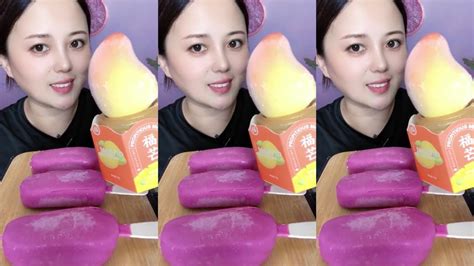 Mukbang Pink Ice Cream Yummy Yummy Eating Sound Asmr Youtube