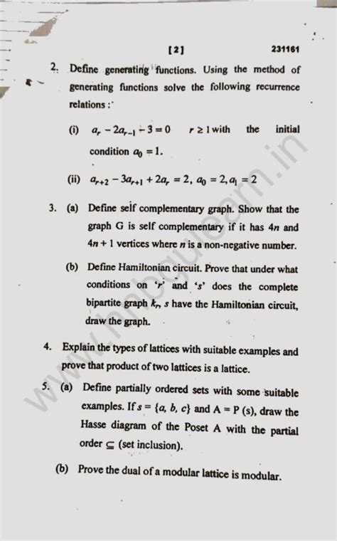 Discrete Structure Msc Mathematics 1st Semester 2021 22 Hnbgu Learn