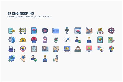 Engineering Concept Icon Set Design Cuts