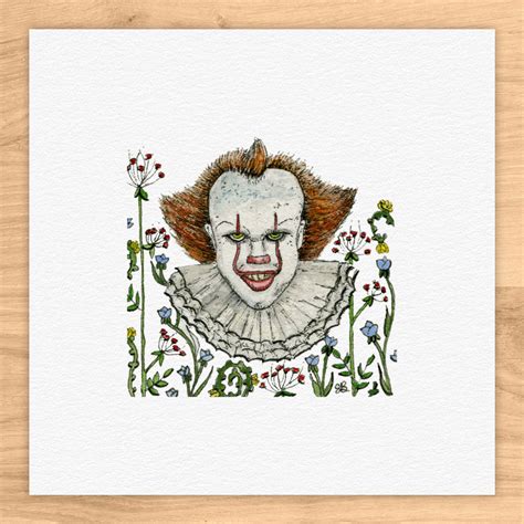Floral Pennywise Watercolor Print Bee Bottom Art