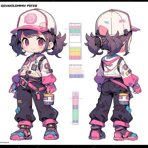 Premium Photo Character Of Female Chibi Kawaii Engineer Overalls Vibrant Colors Screwdr
