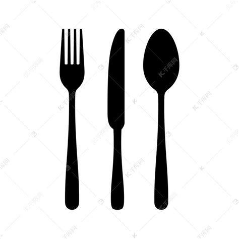 餐具剪影。素材图片免费下载 千库网