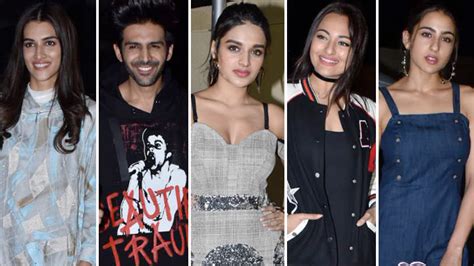 Kriti Sanon Kartik Aaryan Ananya Pandey Sara Ali Khan And Others Grace The Special Screening