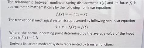 solved the relationship between nonlinear spring