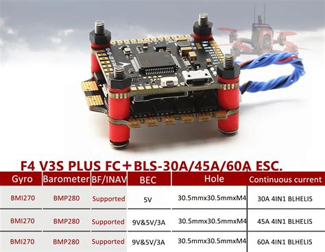 Betaflight F4V3S F4 V3 V3S PLUS FC Bảng điều khiển chuyến bay Barometer OSD 45A 60A ESC cho FPV