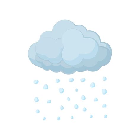 Icône De Nuage Et De Grêle En Style Dessin Animé Sur Fond Blanc Vecteur Premium