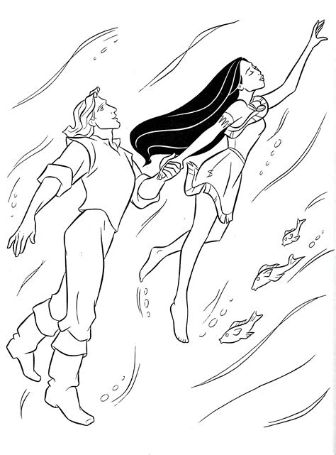 Walt Disney Coloring Pages Captain John Smith And Pocahontas Walt
