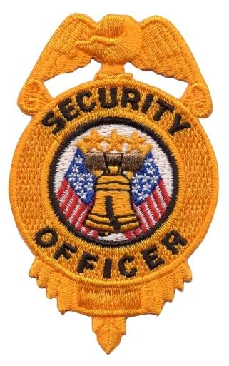 Security Officer Badge Patch Gold Black 2x3 Emblem Enterprises