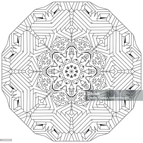 Ornamen Melingkar Zentangle Yang Digambar Tangan Untuk Mewarnai Halaman