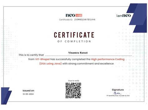 Vinamra Rawat On Linkedin Vit Vitbhopal Dsawithjava