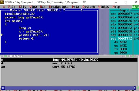 Assembly Abnormal Program Termination Turbo C Stack Overflow