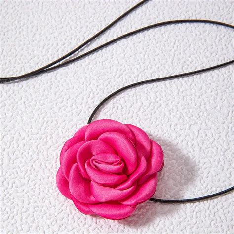 Creative Rose Red Color Flower Choker Lace Necklace Temu New Zealand