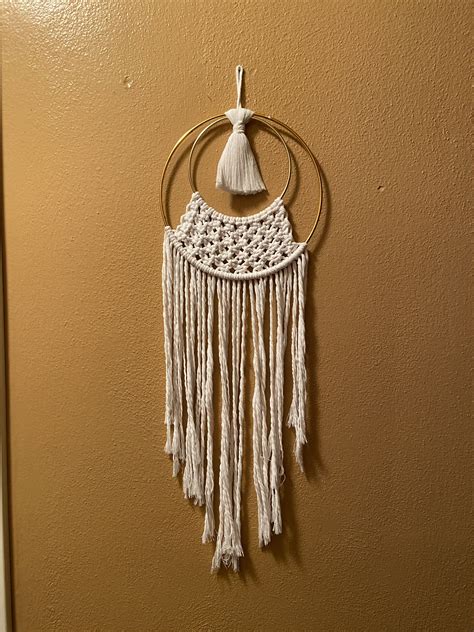 Double Circle Macramé Wall Hanging Macrame Wall Hanging Circle
