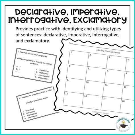 Declarative Imperative Exclamatory And Interrogative Sentences Tpt