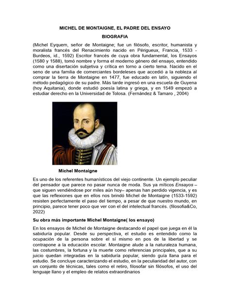 Michel De Montaigne Pdf Ensayos Michel De Montaigne