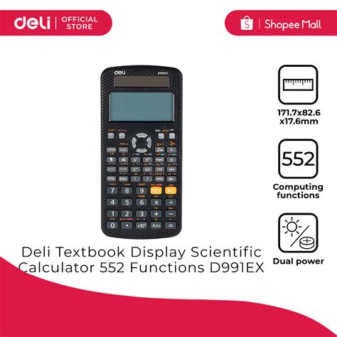 Deli D991EX Textbook Display Scientific Calculator 552 Functions