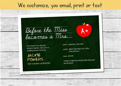 Teacher Bridal Shower Invitation Classroom Shower Etsy Canada