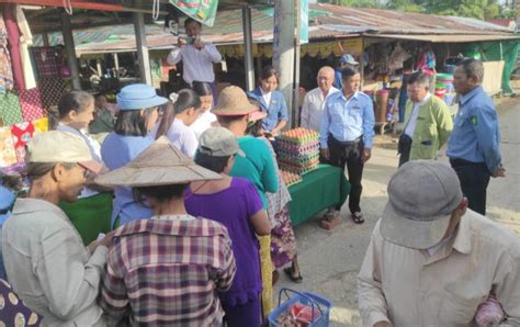 ဇလွန်မြိုနယ် စီမံအုပ်ချုပ်ရေးအဖွဲ့၏ ကြီးကြပ်မှုဖြင့် အခြေခံစားသောက်ကုန် ကြက်ဥများအား သက