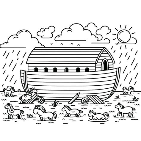 Dibujar Arca De Noé Para Colorear Imprimir E Dibujar Coloringlib