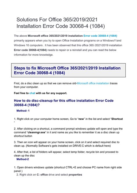 Ppt Solutions For Office 365 2019 2021 Installation Error Code 30068