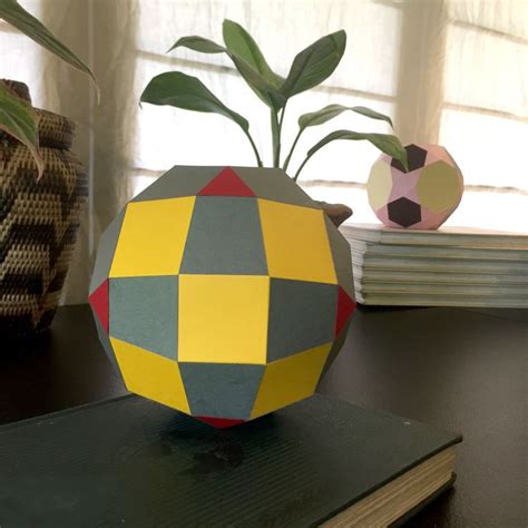 Polyhedron Paper Template — Geometric Papercraft Puzzle Printable Pdf