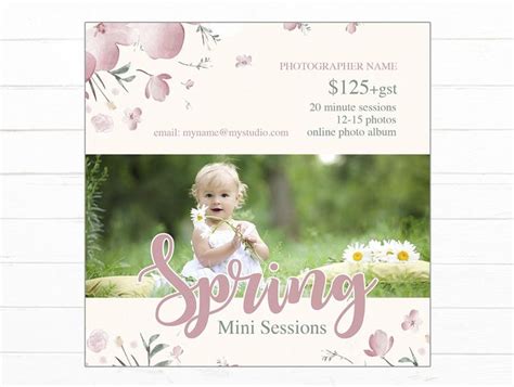 Spring Mini Session Marketing Board Template Psd Spring Etsy Easter Mini Session Mini