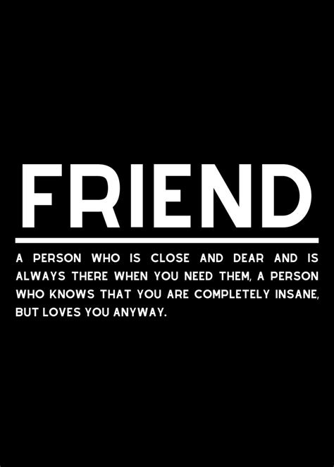 Friend Definition Poster Picture Metal Print Paint By Nae Displate