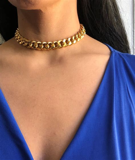 Gold Chain Choker Choker Necklace Gold Choker Chain Link Choker
