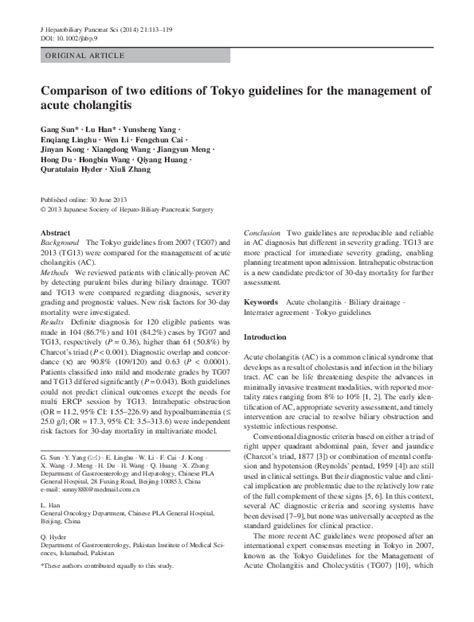 Pdf Comparison Of Two Editions Of Tokyo Guidelines For The Management