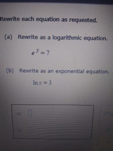 Solved Rewrite Each Equation As Requested A Rewrite As A