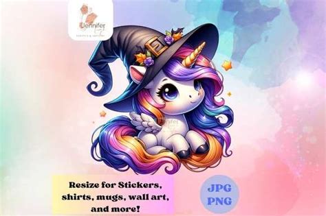 Cute Halloween Unicorn Witch Png Graphic By Digitaldesignsbyjl