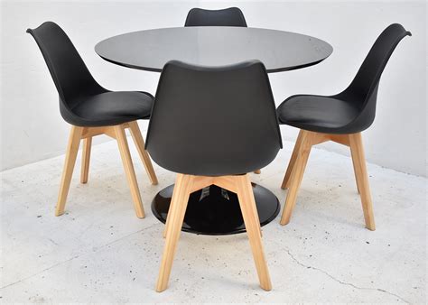 Combo Comedor 4 Sillas Tulip Wood Mesa Tulip Redonda 1 Mt