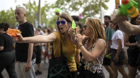 Barcelona Anti Tourism Protesters Fire Water Pistols At Visitors Cnn