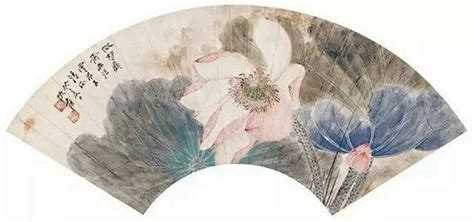 张大千 花鸟扇面 花瓣网