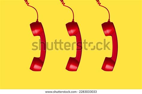 Three Retro Analog Telephone Handset 3d Stock Vector Royalty Free
