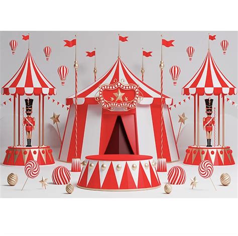 Customize Circus Theme Photography Backdrop Birthday Party Carnival Ch