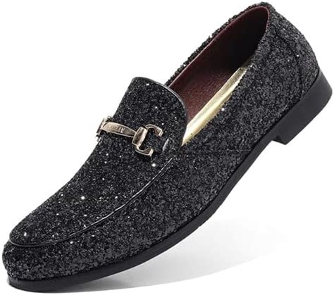 Cosidram Mens Glitter Dress Shoes Metallic Sequins Tuxedo