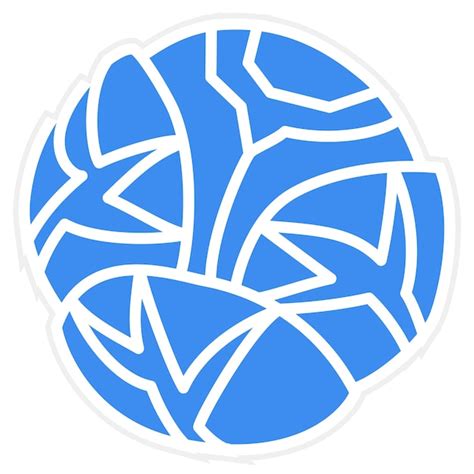 Un objeto circular azul y blanco con un diseño azul y blanco Vector