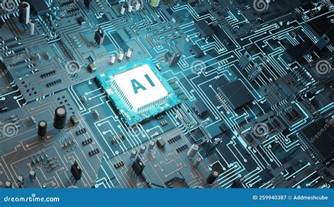 Artificial Intelligence Cpu Chip Stock Illustration Illustration Of