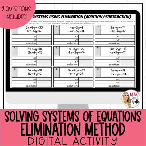 Solving Systems Of Equations With Elimination Adding And Subtracting Digital