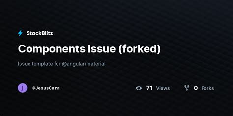 Components Issue Forked Stackblitz