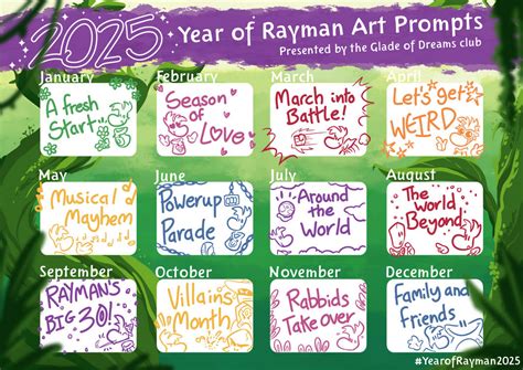 2025 Year Of Rayman Monthly Art Prompts By Raygirl On Deviantart