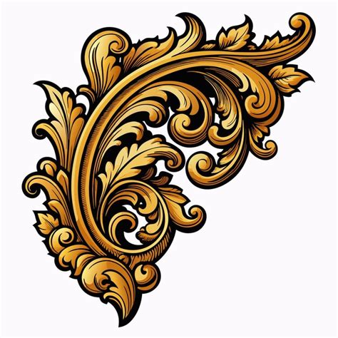 Ornate Golden Swirl Design Element Premium Ai Generated Vector