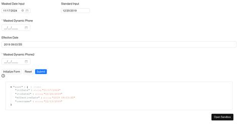 Masked Input Codesandbox