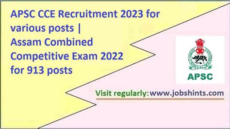 Apsc Cce Recruitment 2023 For Various Posts Assam Combined