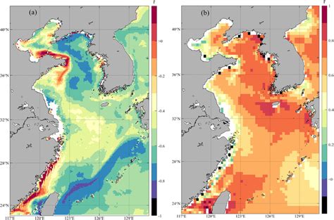 Correlation Maps Between Monthly Mld And Sst A And Wind Speed B For Download Scientific